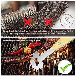 2 Pack BBQ Grill Scraper Gifts for Men, Stocking Stuffers for Men, Gifts for Women Dad Mom Husband, Bristle Free Safe BBQ Scraper Fits Any Grilling Grate or Smoker Cleaning Tool and Kitchen Gadgets