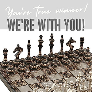 Luxury & Decorative Premium Chess Board Game Set | 14 x 14 Inches | Multicolor | Collectible & Handmade Chess Set for Professionals & Adult for Tournament/for Gifting by INDUS LIVING