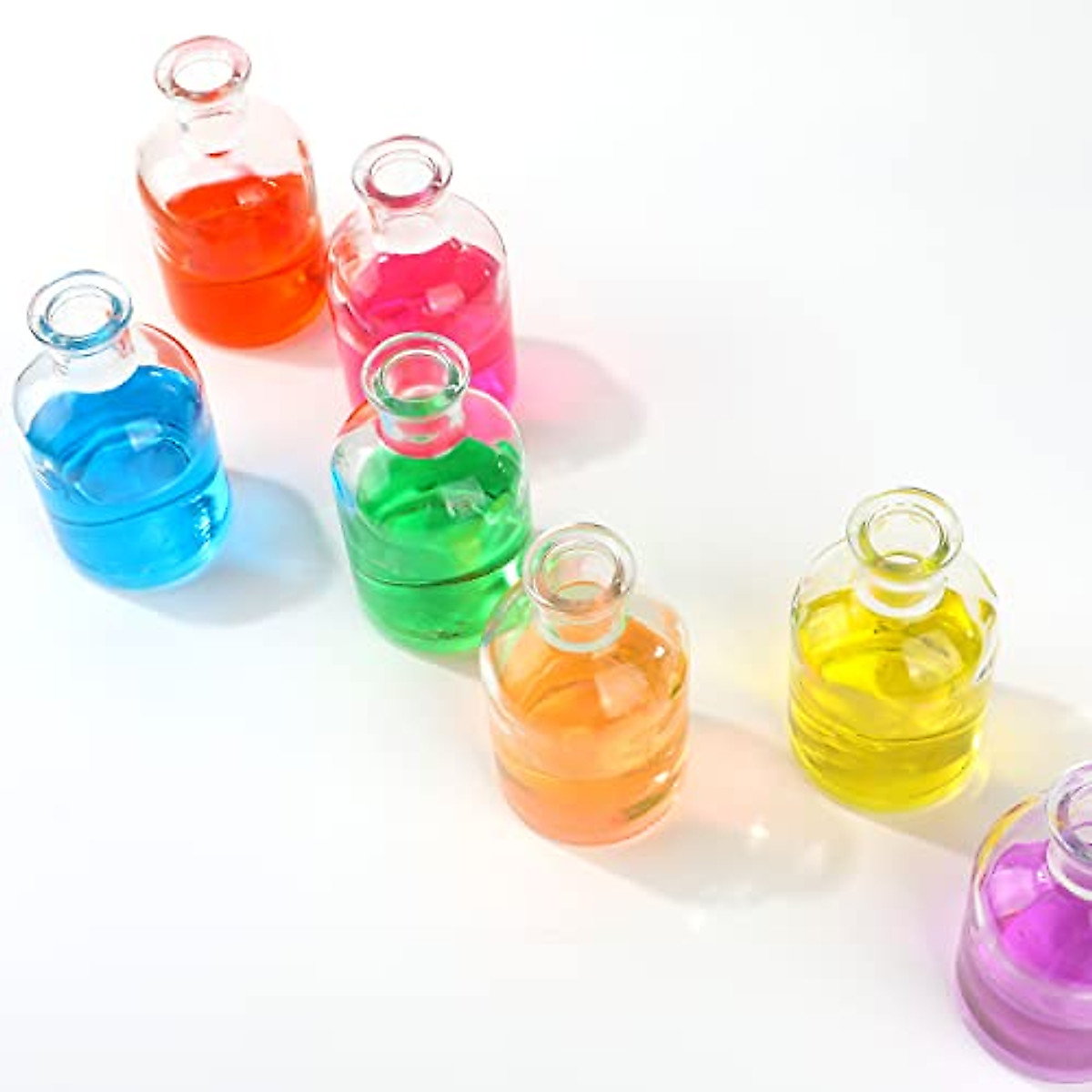 Magic Season Decorative Glass Bottles with Cork Stoppers (5 fl oz. Round Bottles / 2 Pcs)