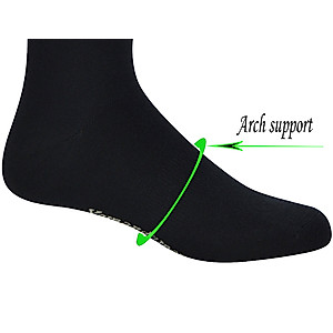 Yomandamor 5 Pairs Men's Crew Dress Socks with Arch Support and Seamless Toe