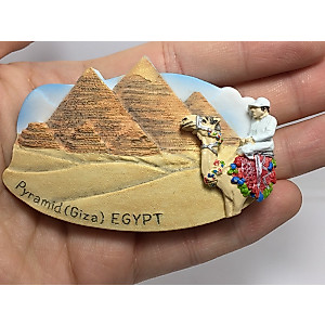 WitnyStore Tiny Giza Pyramid Complex, Egypt Africa Tourist Attractions Resin Refrigerator Magnet Traveler Souvenir Gifts Memento Decor 3D Fridge Magnets
