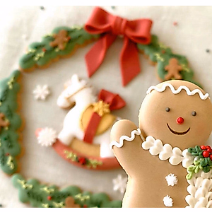 3PCS Gingerbread Man Cookie Cutters, 5.12" 4.34" 3.42" Large Christmas Cookie Cutters -Stainless Steel Holiday Cookie Cutters Shapes for Baking Gift