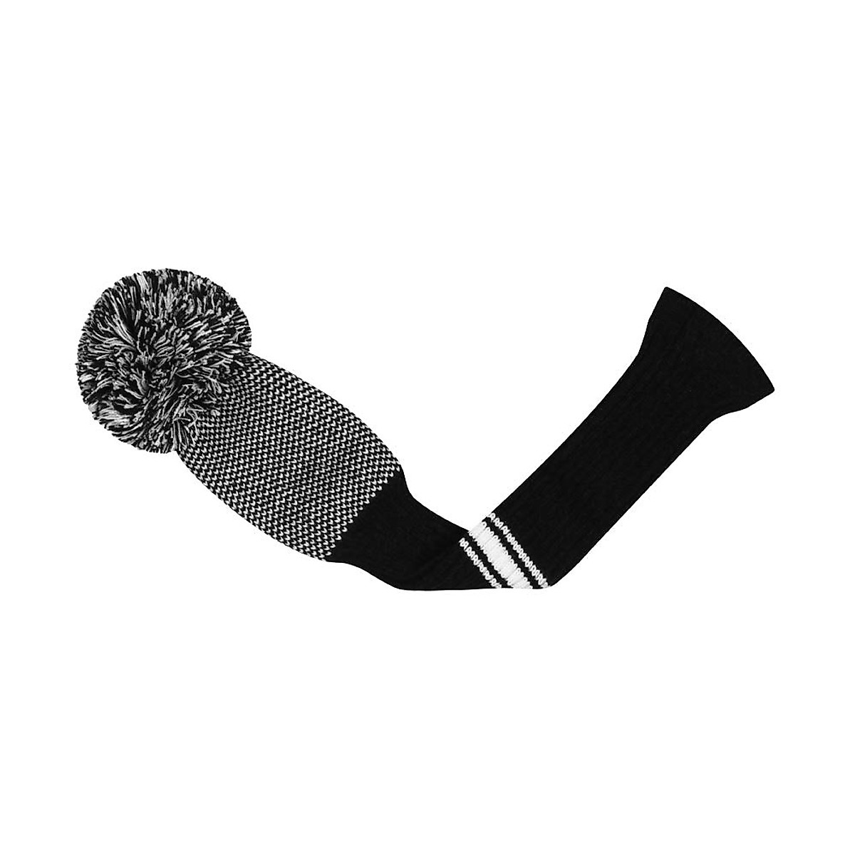 Scott Edward Knit Golf Club Cover Set of 3 Black and White Dot Fish Scale Pattern Protect Driver Wood(460cc) Fairway Wood and Hybrid/UT with Rotating Club Number Tags