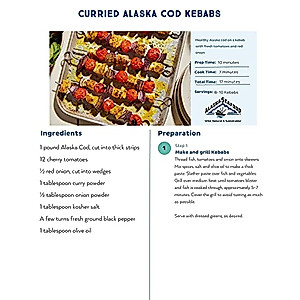 Amazon Fresh Brand, Wild Caught Pacific Cod Skinless Fillet Portions, Frozen, Sustainably Sourced, Phosphate Free, 1 Lb