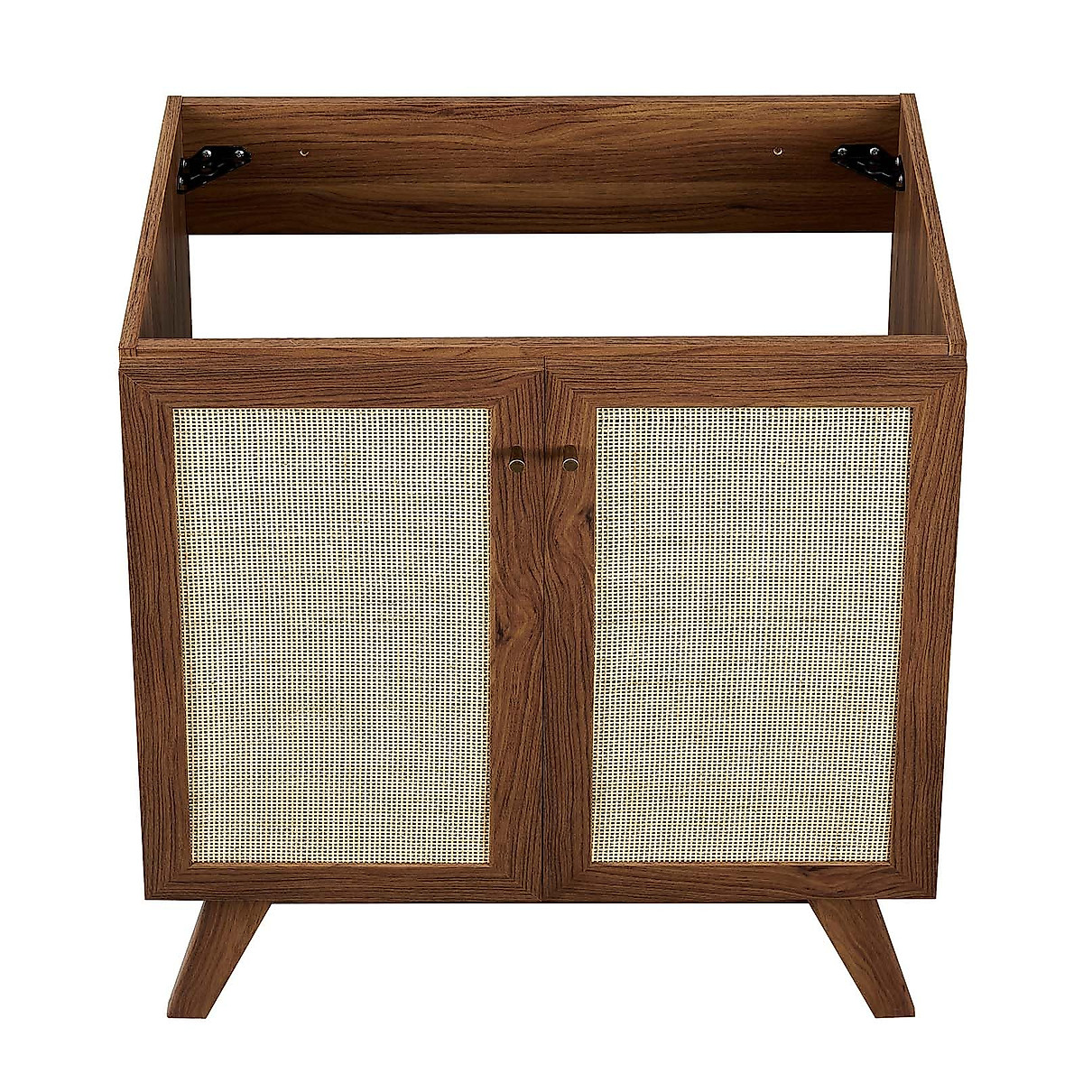 Modway Soma Rattan Weave Bathroom Vanity Cabinet (Sink Basin Not Included), 30 Inch, Walnut