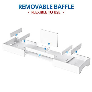 WINFFOR Acrylic Bathtub Tray, Expandable Bathtub Caddy, 1 or 2 Person Bath Tray, Luxury Bath Caddy Adjustable Bath Tub Table Caddy (White)