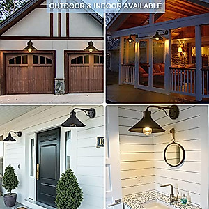 VICTOGATE 3 Pack Outdoor Wall Lights Wall Mount for House Front Porch Outdoor Wall Light Fixtures Wall Mount Matte Black Farmhouse Outdoor Wall Sconce, Classic Barn Lights Outdoor & Indoor-E26 Socket