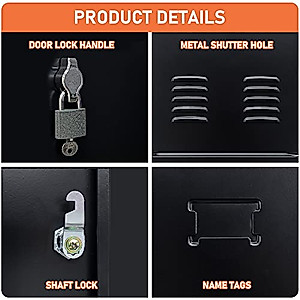 SUXXAN Metal Office Locker Storage Cabinet, Steel Lockers with 5 Lockable Doors, Storage Lockers for Employee School Gym Home,Assembly Required(5 Door)