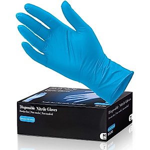 Serenelife Small Size Nitrile Disposable Latex & Powder Free Gloves | Great for Kitchens, Food Handling & Cleaning Supplies | Soft & Comfortable fit | Vinyl & Nitrile blend | 100 Count