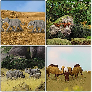 24pcs HO Scale Painted Wild Animals 1:87 PVC Elephant Camel Giraffe Tiger Lion Panda Bear Deer Hippo Rhino Model Railway AN8718