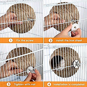 POPETPOP Nest for Birds Winter Warm Bird Nest House Natural Coconut Shell Simulation Birdhouse Grass Bird Hut Parakeet Nesting Box ï¼ˆNo Blanket