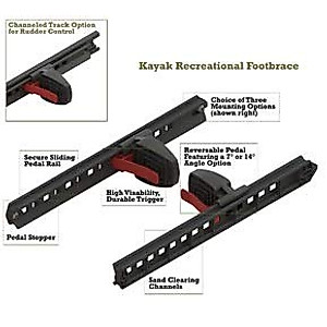 Sea-Lect Designs Kayak Recreational Footbrace w/ Rudder Control