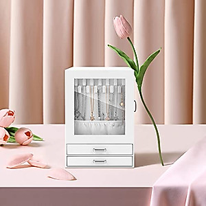 Teamkio Jewelry Box for Women Girls, 5 Trays Elegant Jewelry Organizer Stand , Necklace Holder, Jewelry Holder Display for Necklaces, Earrings, Rings, Bracelets