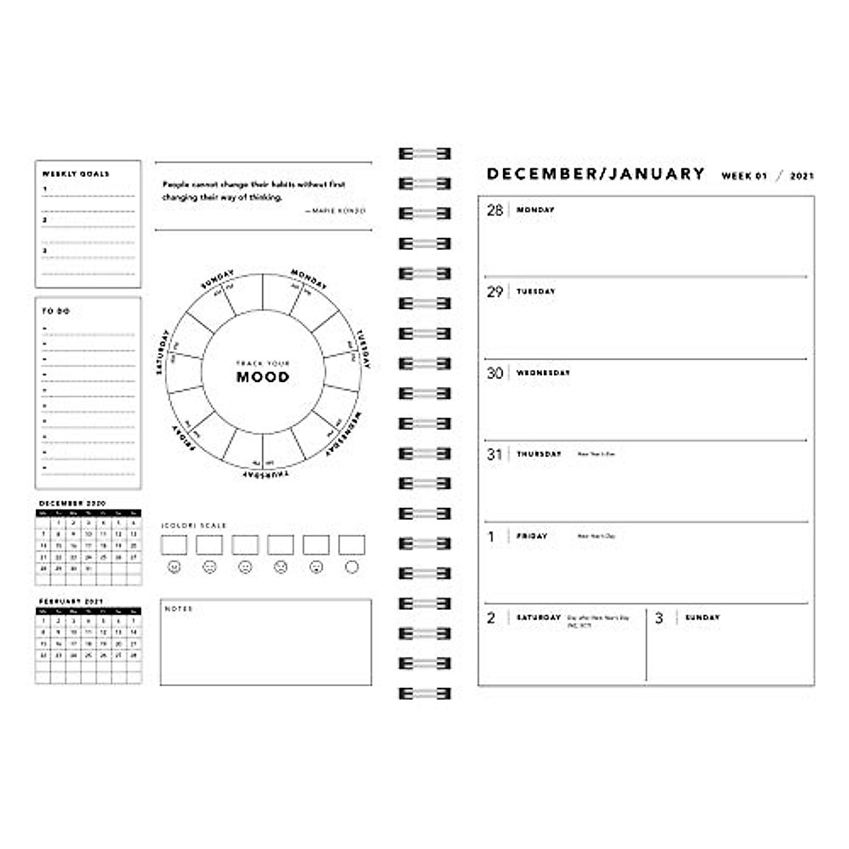 2021 Mood Tracker Planner: Understand Your Emotional Patterns; Create Healthier Mindsets; Unlock a Happier You! (Habit Tracker and Weekly Calendar)