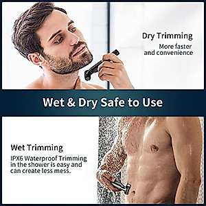 Body Hair Trimmer for Men, KENSEN Upgrade Body Groomer Showerproof Wet Dry Ball Shaver, Portable Battery Operated Groin Area Body Shavers