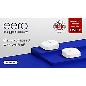 Amazon eero Pro 6E mesh Wi-Fi router | 2.5 Gbps Ethernet | Coverage up to 4,000 sq. ft. | Connect 100+ devices | Ideal for streaming, working, and gaming | 2-Pack | 2022 release