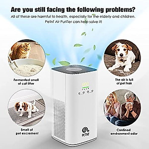 petnf 2021 Air Purifier for Pet Dander Hair Odor and Home Allergies,Upgraded Wifi App Remote Control,Mute Air Cleaner Odor Eliminators in Bedroom Living Room,Anti-tilt,42W Low Power,400CADR,560-1200ft²