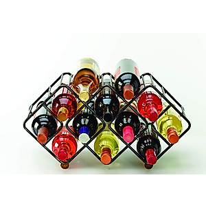 Gourmet Basics by Mikasa 12-Bottle Metal Stackable Wine Storage Rack, Antique Black