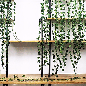 Gooteff 84 Ft Fake Plants Artificial Ivy Leaf Greenery Garland Plants Fake Hanging Vine Garland Fake Leaves for Party Garden Office Christmas Wedding Wall Home Decor（12 Pack）