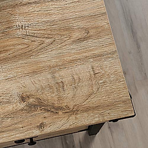 Sauder Steel River L-Shaped Desk, L: 59.84" x W: 57.32" x H: 29.53", Milled Mesquite Finish