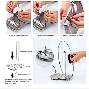 ECHI 2 in 1 Progressive Lid and Spoon Rest,Multifunctional Lid and Spoon Holder,High Quality Food-Grade Thick Stainless Steel