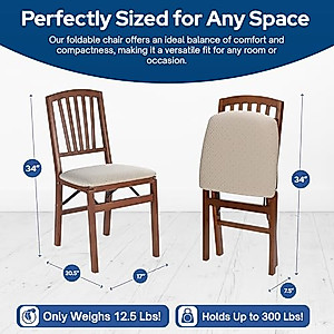 Stakmore Slat Back Folding Chair Finish, Set of 2, Cherry