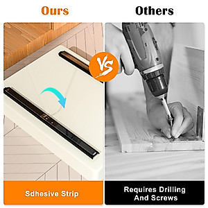 Jolitac 1 Pack Pull Out Cabinet Organizer with Adhesive Nano Film Heavy Duty Storage and Organization Slide Out Pantry Shelves for Kitchen, Bathroom and Living Room (9.8" Wide-16.9" Deep)