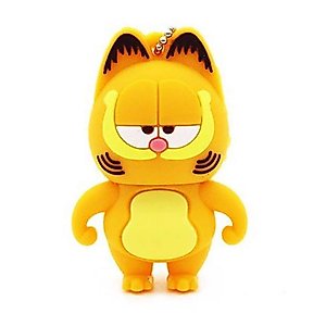 2.0 Garfield Orange Cat 64GB USB External Hard Drive Flash Thumb Drive Storage Device Cute Novelty Memory Stick U Disk Cartoon