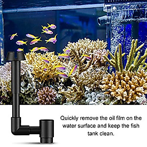 DONGKER 3 in 1 Fish Tanks Surface Skimmer,Aquarium Water Surface Oil Protein Skimmer for Aquarium Plant Water Tank