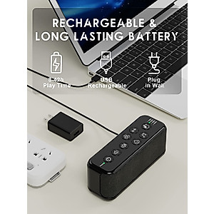 Portable White Noise Machine for Adults Kids with 42 Soothing Sounds, Rechargeable Travel Sound Machine, Rain & Ocean Sounds, Auto-Off Timer & 8-Level Volume Control