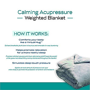 Weighted Blanket with Removable Cover, 15lb, 48"x72", Grey