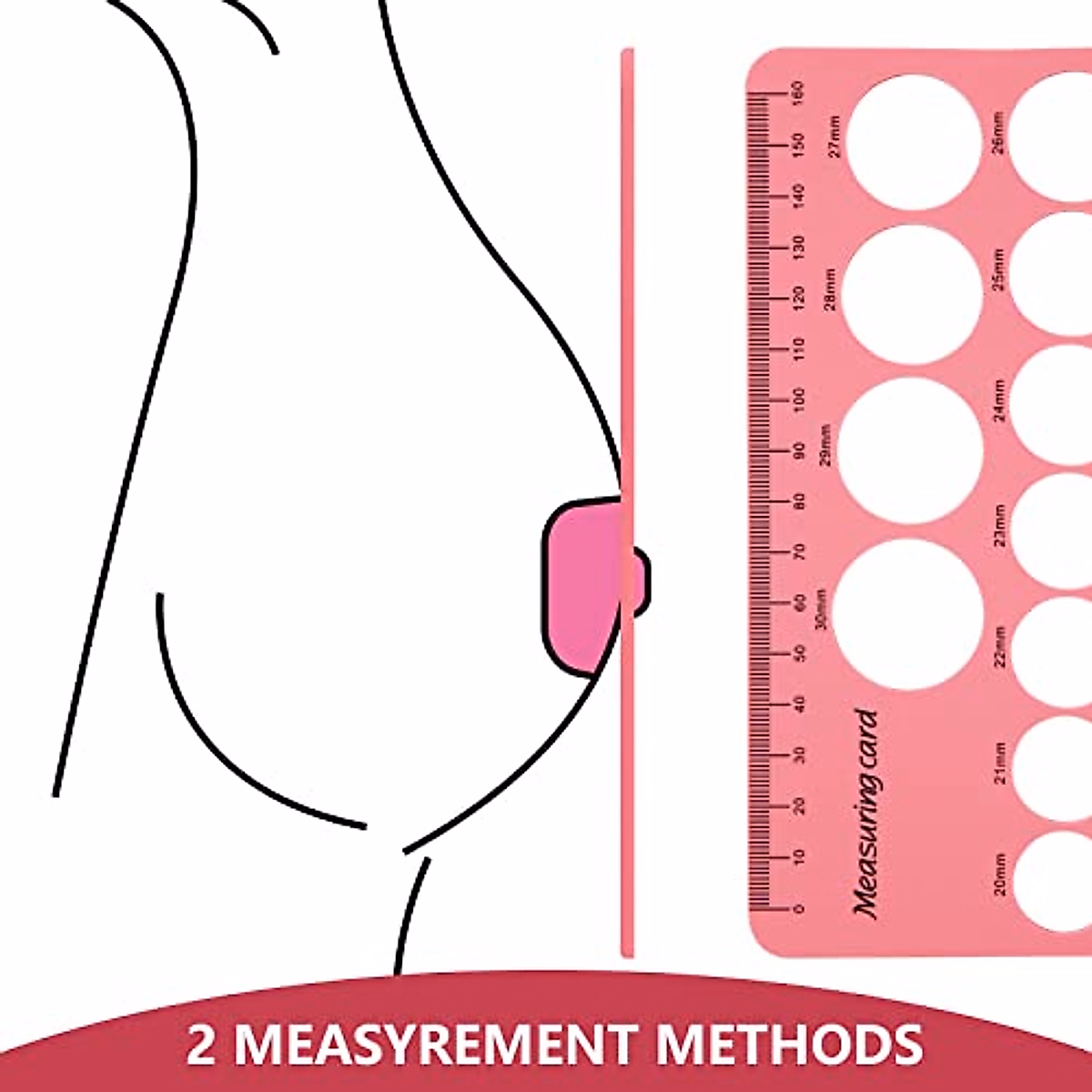 Flange Measurement Tool, Nipple Sizer for Flanges, Flange Ruler, Nipple Ruler for Flange Size, Nipple Sizer, Breast Flange Measuring Tool - New Mothers Musthaves (Pink)