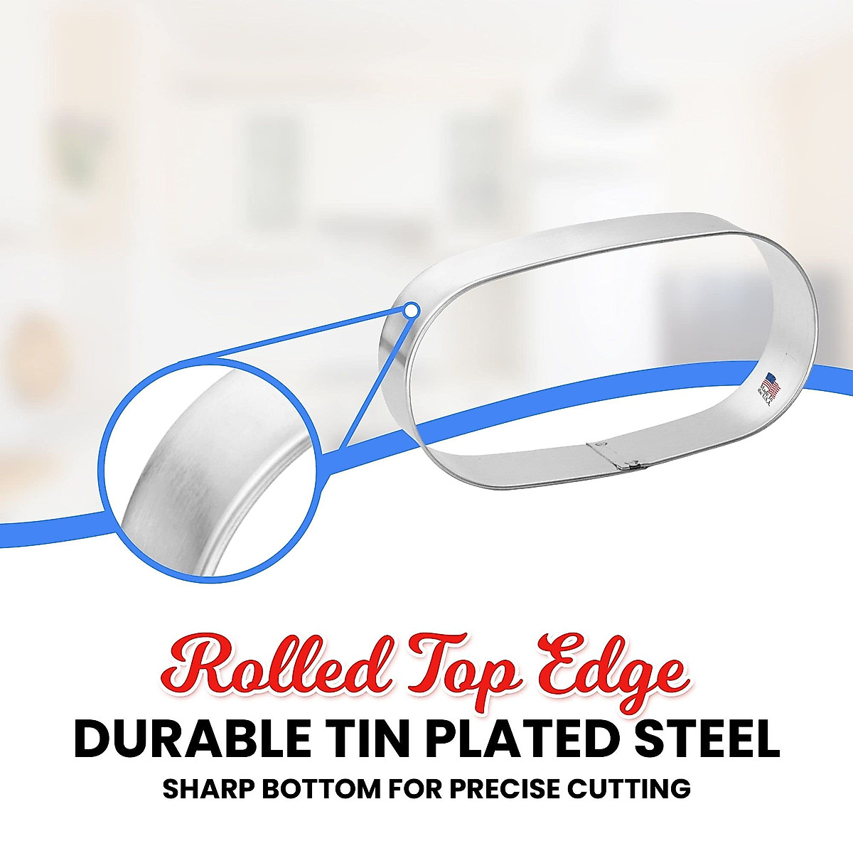 Pill Capsule Cookie Cutter 4 Inch – Made in the USA – Foose Cookie Cutters Tin Plated Steel - Pill Capsule Cookie Mold