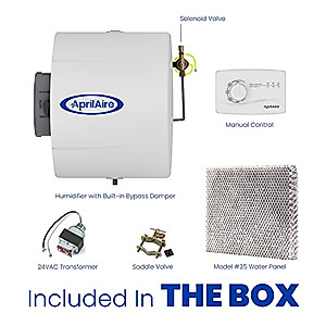 AprilAire 600M Whole-House Humidifier, Manual High Output Furnace Humidifier, Large Capacity Whole-House Humidifier for Homes up to 5,000 Sq. Ft., White