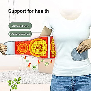 Self-Heating Wormwood Waist Belt, Magnetic Nursing Lumbar Support Waist Heating, 45° Lasting Self Heating Breathable Support Belt, Portable Menstrual Heating Pad, for Abdominal Pain Relief. (S)