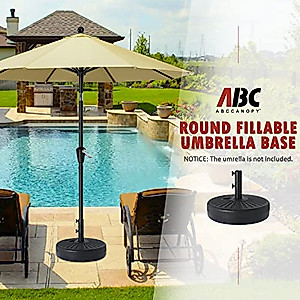 ABCCANOPY 48.5lbs Umbrella Base Water Filled Stand Market Patio Outdoor Heavy Duty Umbrella Stand Holder(Black)