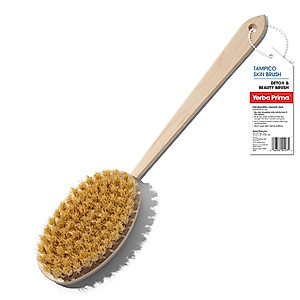 Yerba Prima Tampico Skin Brush (Pack of 1) - Natural Vegetable Fiber Bristles for Dry Skin Brushing
