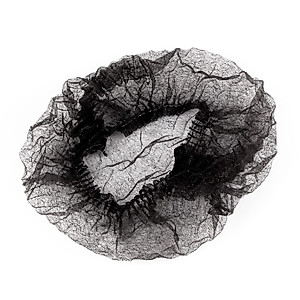 Yes!Fresh 100 Pieces Disposable 21 inch Non-Woven Bouffant Clip Caps Mob Mop caps hairnets Head Cover (Black)