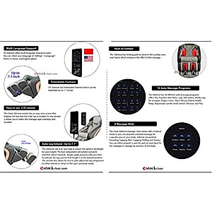 Osaki Os-Pro Admiral G Massage Chair With LED Light Control In Grey, Advanced 3D Technology, Auto Body Scan, L-Track Massage, Space Saving Technology, Zero Gravity Mode, 6 Massage Styles