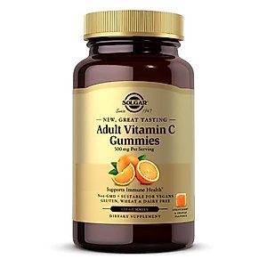 Solgar Adult Vitamin C 500 mg Gummies, Great-Tasting Strawberry Orange Flavor, Supports Immune Health, Non-GMO, Vegan, Gluten & Dairy Free, 30 Servings, 120 Count