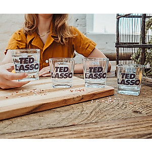 Silver Buffalo Ted Lasso 10-Ounce Mini Rocks Glasses | Set of 4