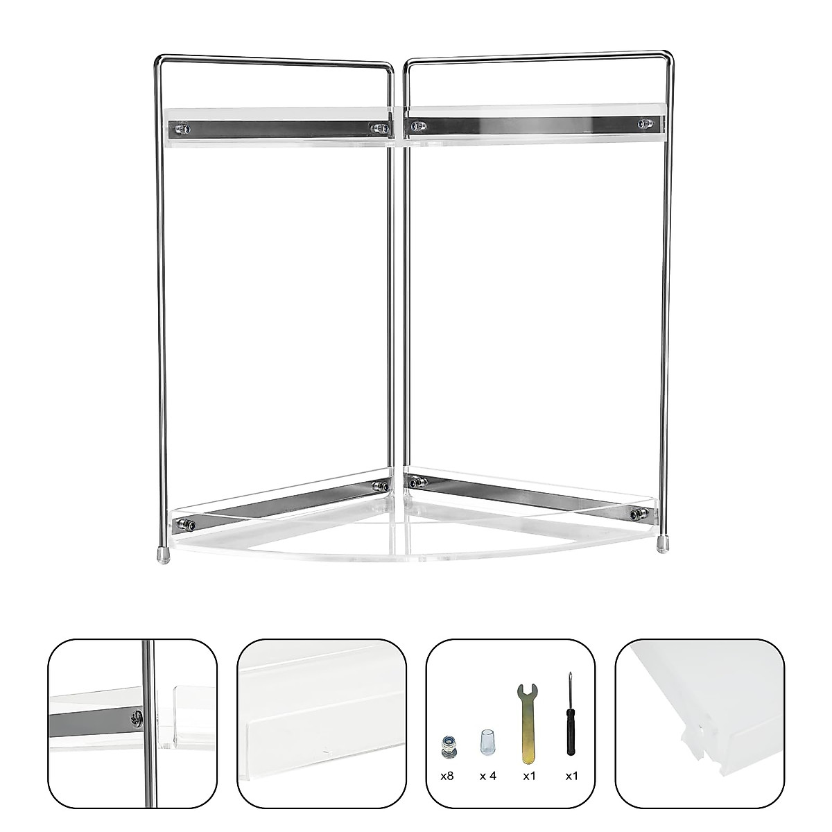Lvssci Bathroom Countertop Organizer，2 Tier Acrylic Tray Vanity Counter Skincare Organizer Shelf,Standing Rack Home Storage Holder forKitchen