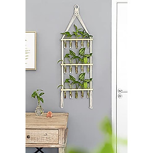 Mkono Macrame Plant Propagation Tubes, 3 Tier Boho Wall Hanging Plant Terrarium Vase Indoor Glass Planter for Propagating Hydroponic Houseplants Home Office Wall Plant Decor Gifts for Women