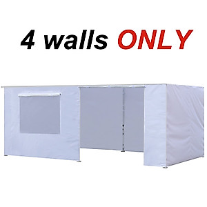 Eurmax USA Zippered Walls for 10 x 20 Easy Pop Up Canopy Tent, Full Enclosure Sidewall Kit with Roller Up Mesh Window and Door 4 Walls ONLY,NOT Including Frame and Top(Orange)