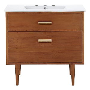 Modway Cassia 36" Bathroom Vanity, 36 Inch, Natural White