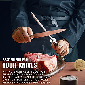 Cutluxe Honing Rod, Sharpening Steel for Kitchen Knives – 10" Honing Steel – Ergonomic Handle Design – Artisan Series