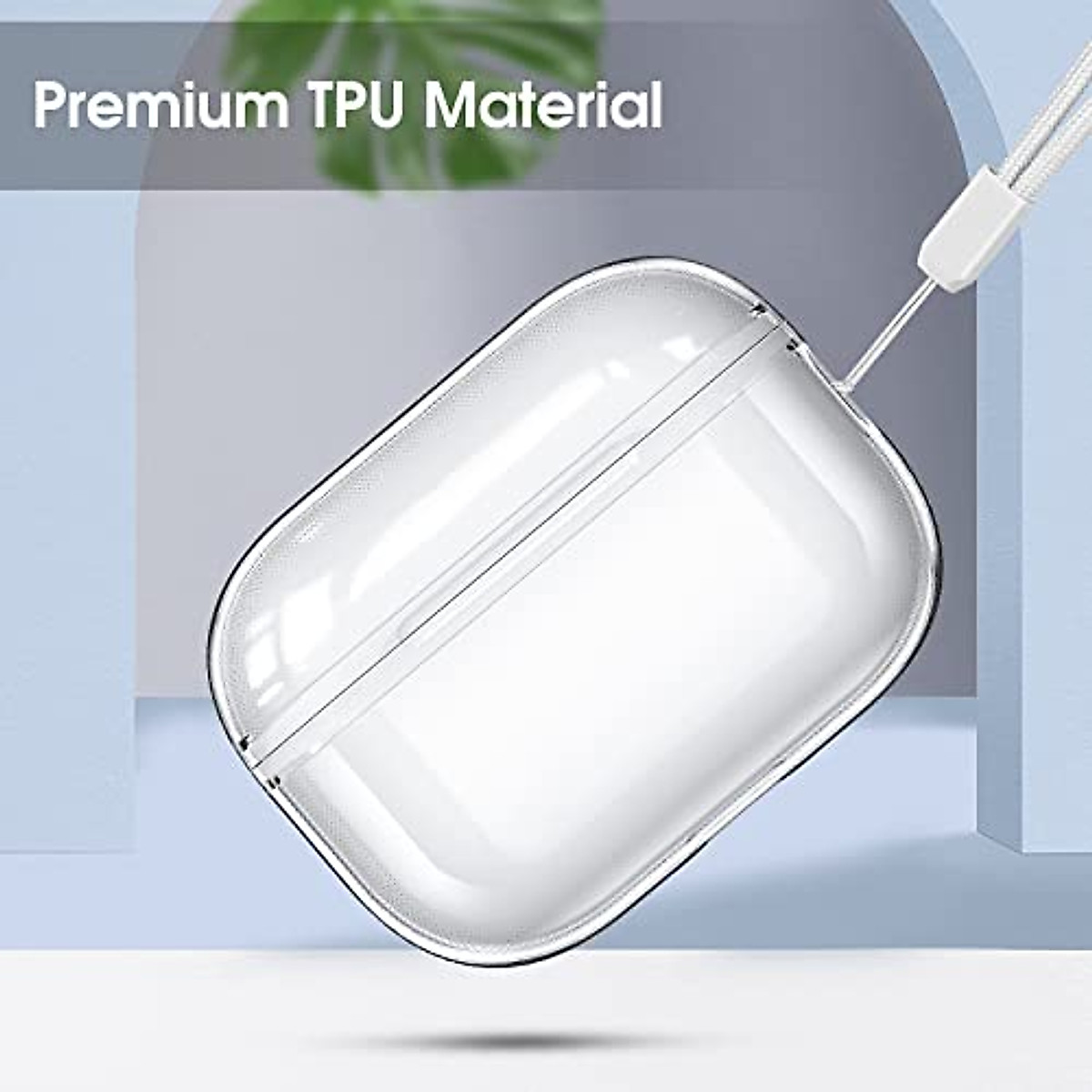 Fintie Case for AirPods Pro 2nd Generation (2023/2022) / AirPods Pro 1st Generation (2019) - Soft TPU Clear Anti-Scratch Protective Cover with Lanyard, Crystal Clear