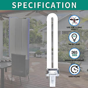 amgolibi 6 Pack Compatible with DynaTrap 21050 Replacement Bulb 9W Light for DT3009, DT3019 DT3039 6.5 Inch Length