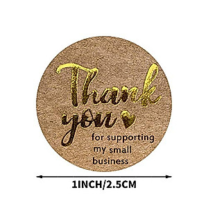 GUAGLL 3 Rolls Thank You Baking Sticker Cute Printing Sticker Label 1 Inch 500Pcs/Roll for Envelope Gift