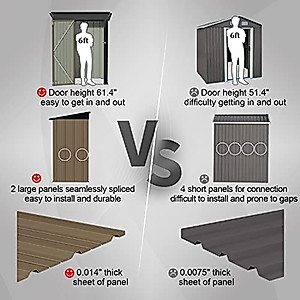 Jummico 5'x3' Patio Outdoor Storage Shed Metal Weather Resistant Utility Tool Shed Storage House with Single Lockable Door for Backyard Patio Lawn Meadow Farmland